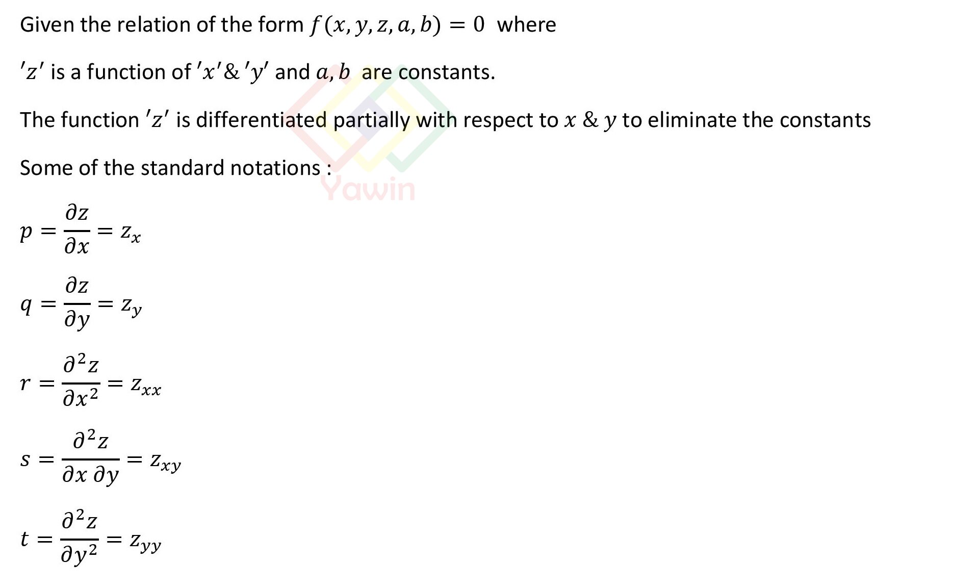 Partial Differentiation Equation (PDE) – Part I – Yawin
